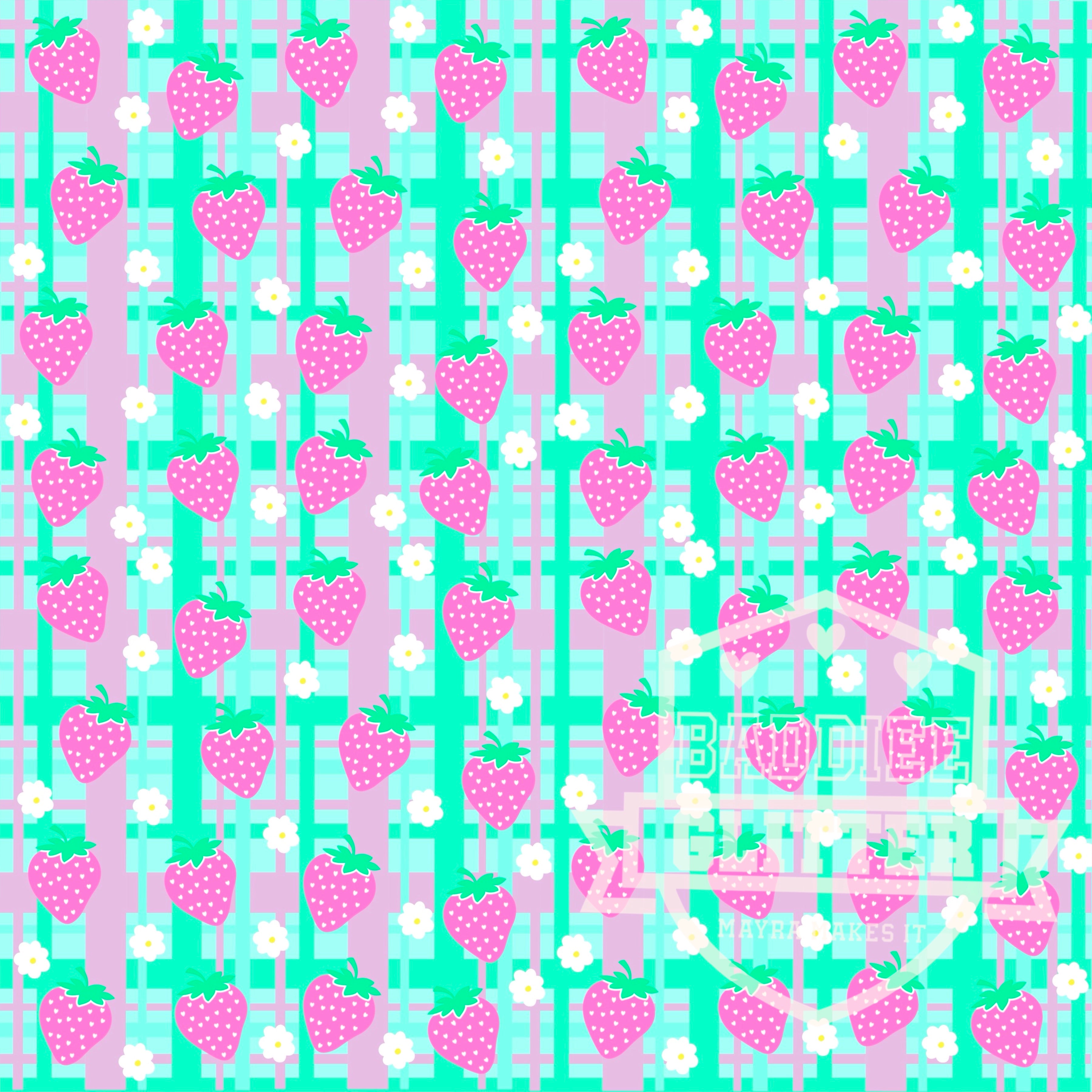 Strawberry Plaid Vinyl – Baddiee Apparel